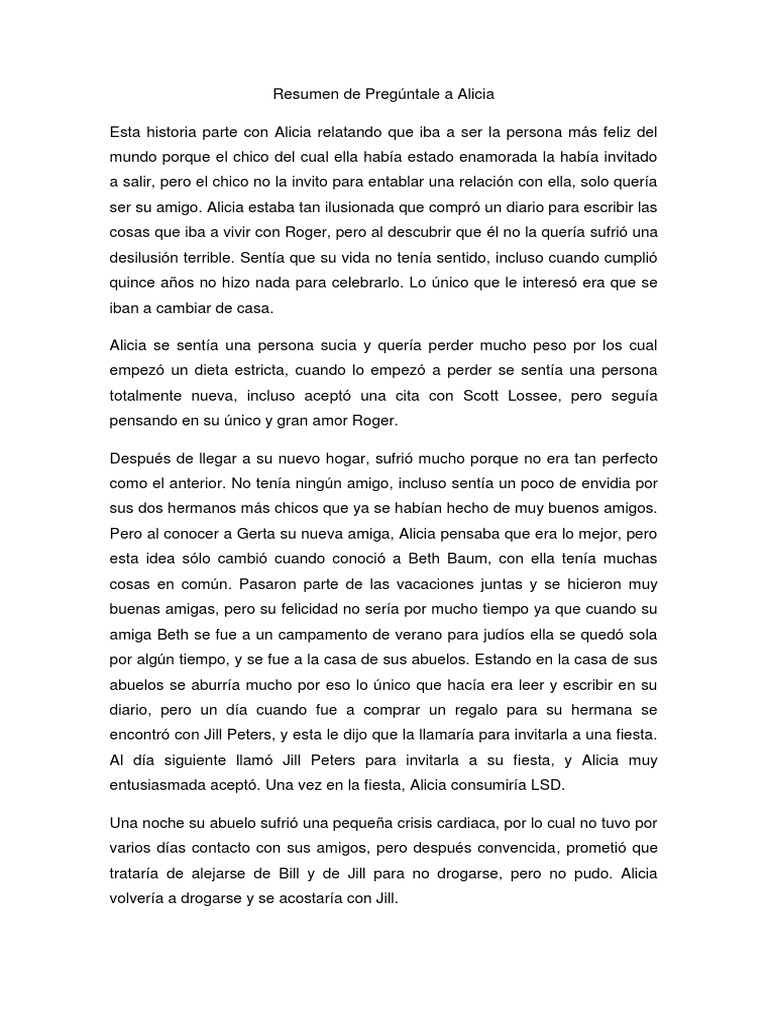 Resumen Preguntale-A-Alicia-Word | PDF