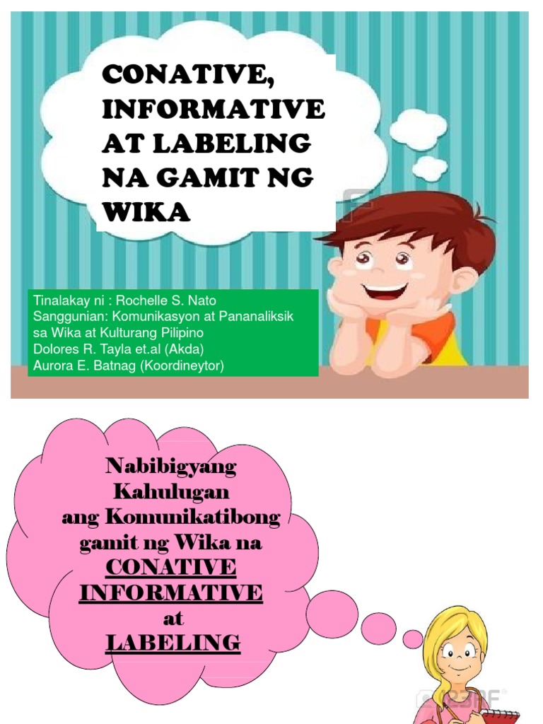Conative, Informative at Labeling Na Gamit NG Wika | PDF
