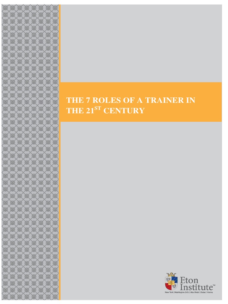 The 7 Roles of A Trainer in The 21st Century PDF | PDF | Teachers ...