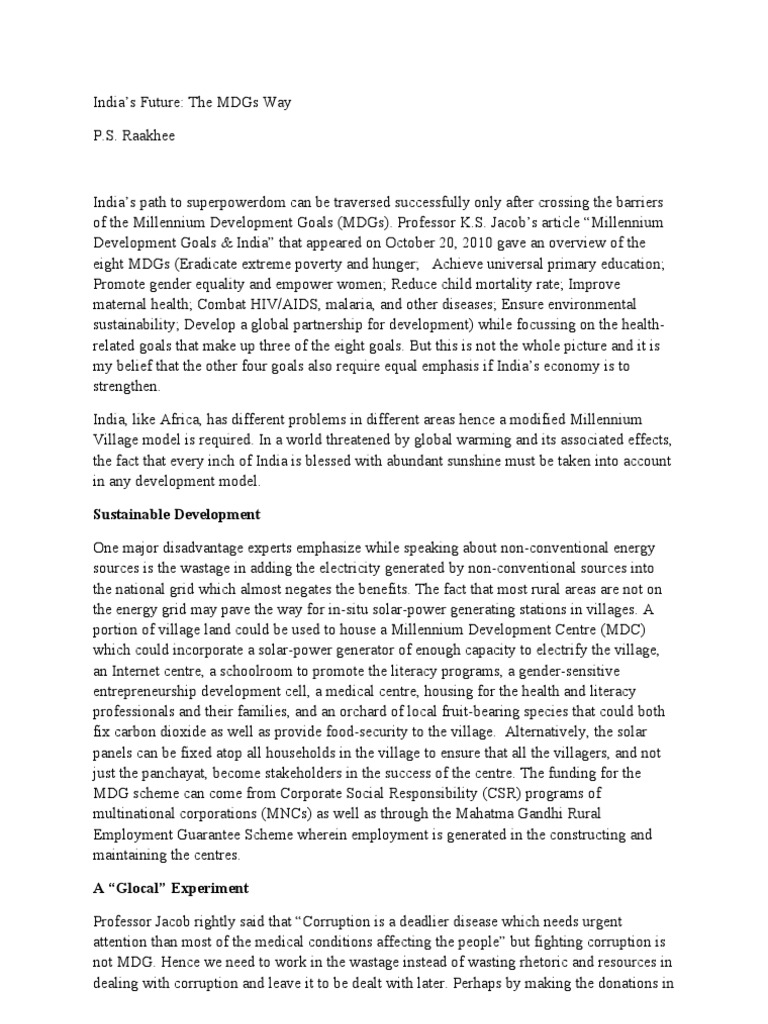 India's Future | PDF | Millennium Development Goals | Economies