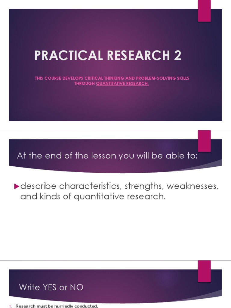 Practical Research 2: This Course Develops Critical Thinking and ...