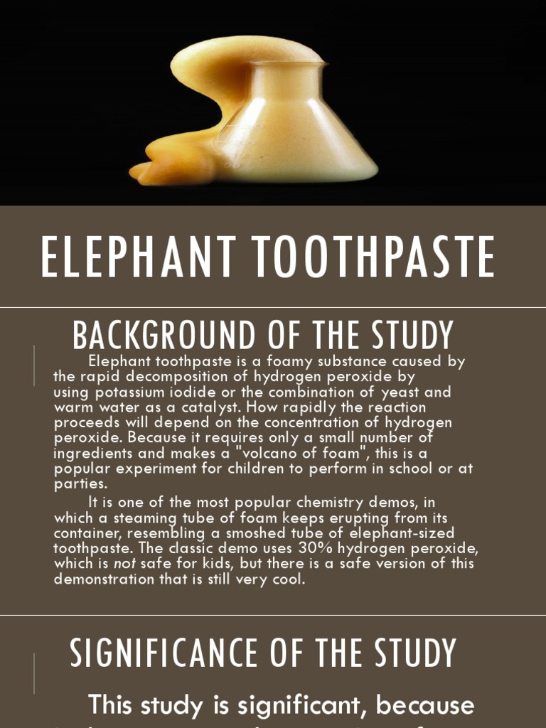 Elephant Toothpaste: A Foamy Reaction | PDF | Chemical Process ...