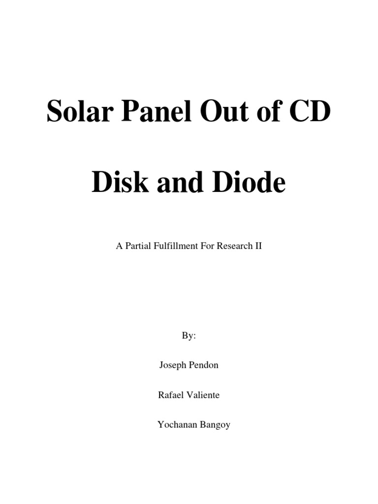 Solar Panel Out of CD Disk and Diode | PDF | Solar Cell | Wafer ...
