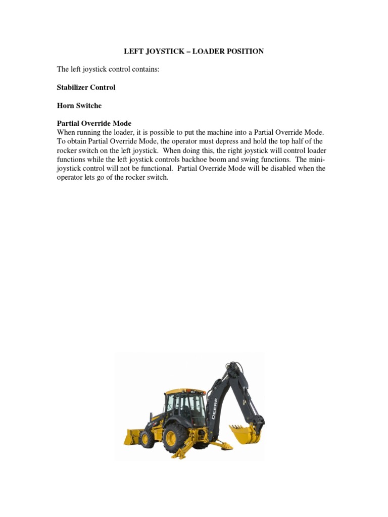 Loader Joystick Control Guide | PDF