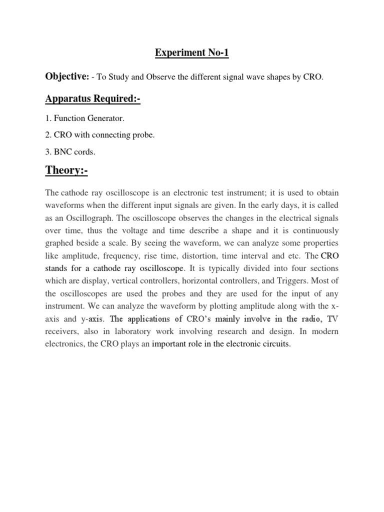 Theory:-: Experiment No-1 Objective Apparatus Required | PDF | Frequency Modulation | Modulation