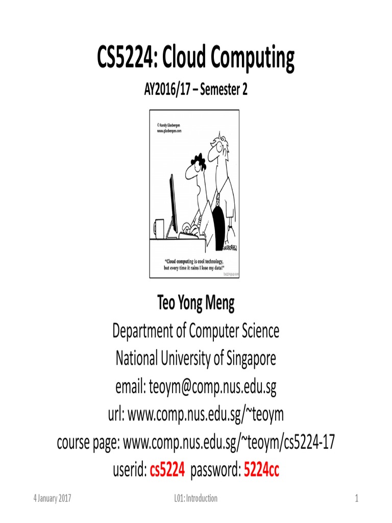 L01 Introduction PDF | PDF | Scalability | Cloud Computing