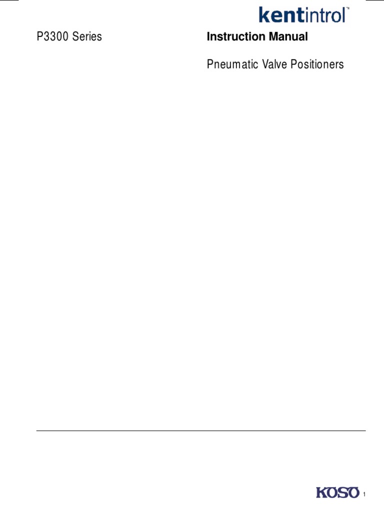 P3300 Series Pneumatic Valve Positioners: Instruction Manual | Download ...