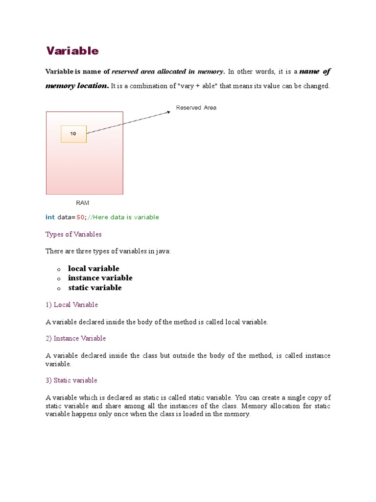 Variable: Name of Memory Location | PDF | Data Type | Control Flow