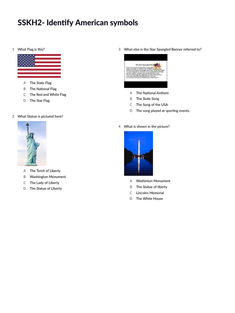 sskh2 - Identify American Symbols | PDF | Art