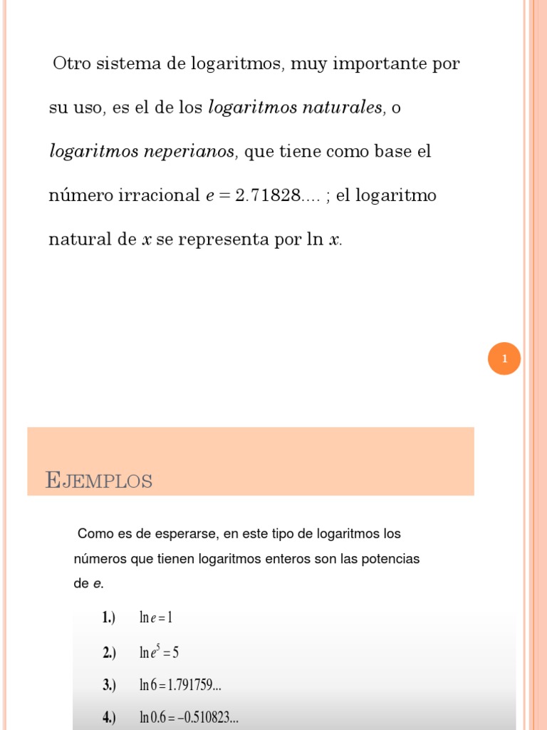 Logaritmos Neperianos | PDF
