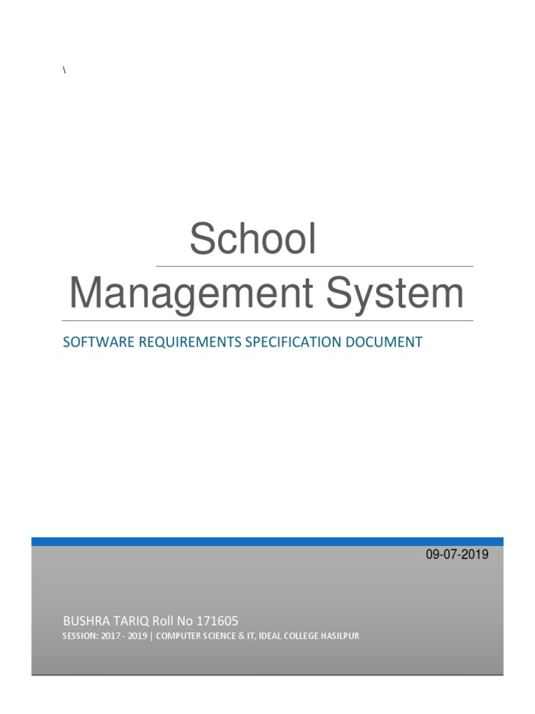 School Management System SRS | PDF | Php | Cascading Style Sheets