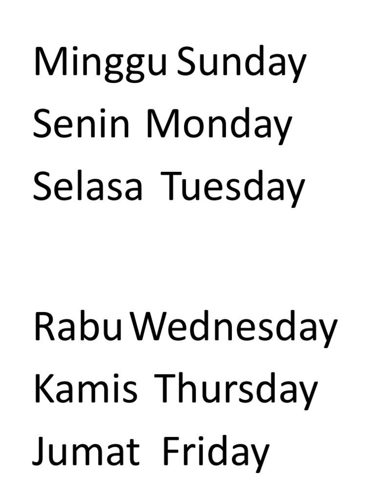 Nama Hari | PDF