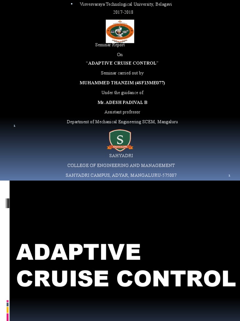 Adaptive Cruise Control | PDF | Radar | Lidar