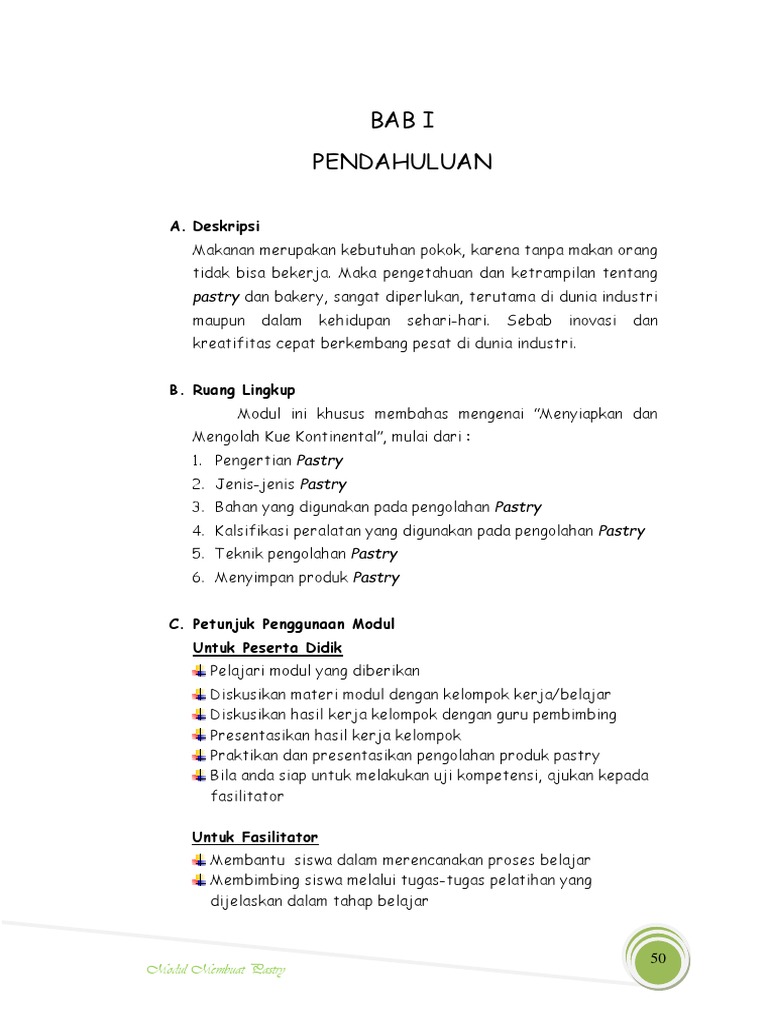 BAB I Modul Pastry | PDF
