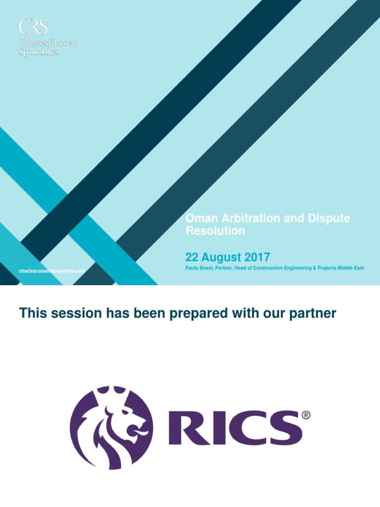 RICS - Paula Boast - Oman Arbitration and Dispute Resolution PDF | PDF ...