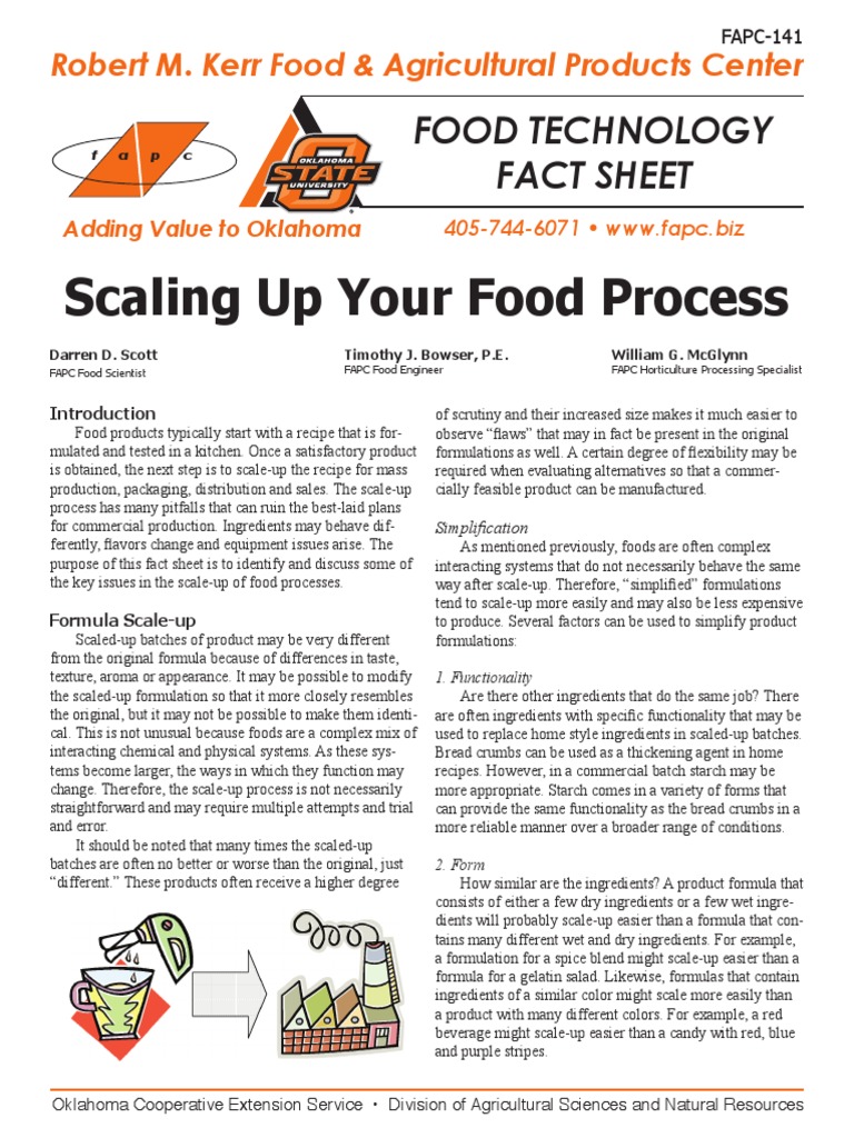 Scaling Up Your Food Process | PDF | Packaging And Labeling | Foods