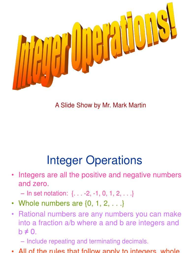 Integer Operations | PDF