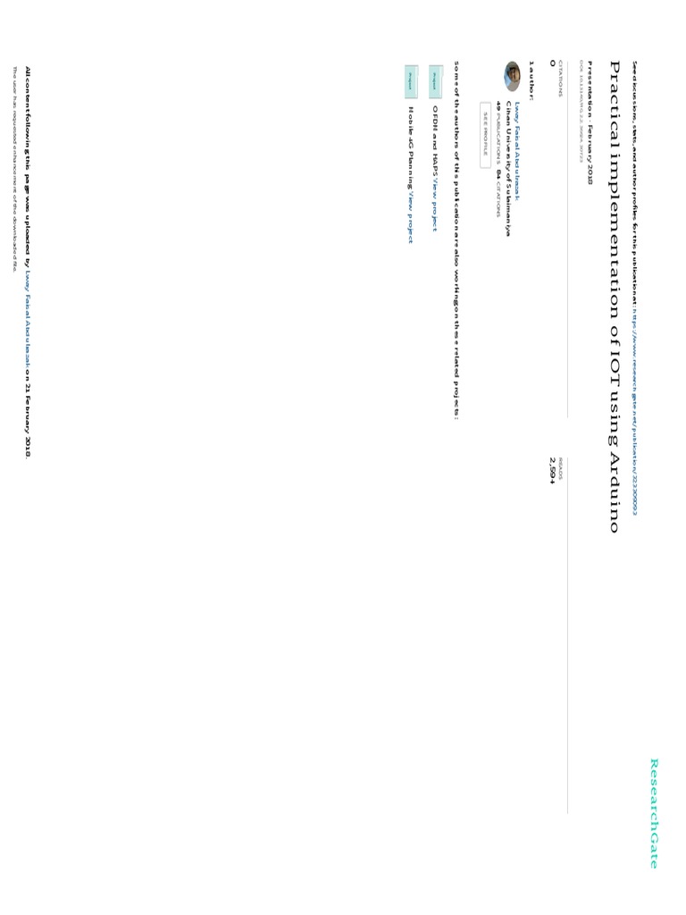 Practical Implementation Of Iot Using Arduino Pdf Internet Of Things Arduino