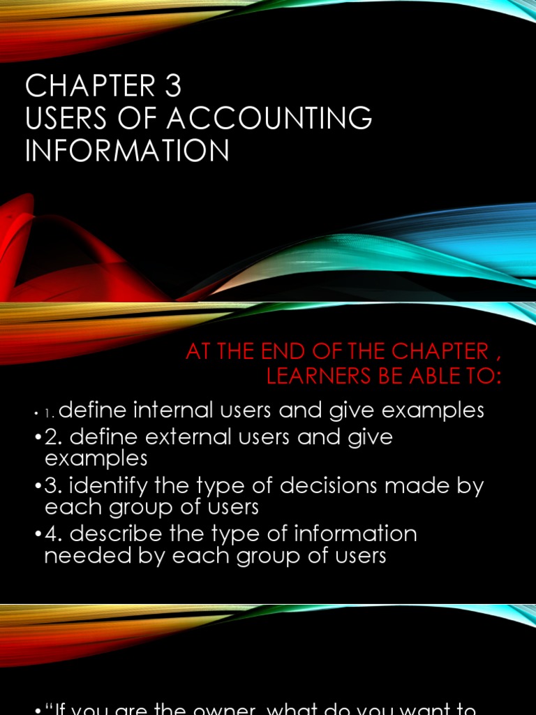 Users of Informatiom | PDF | Accounting | Employment