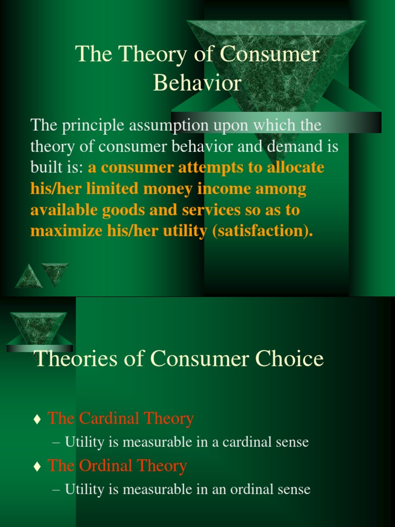 Theories of Consumer Choice | PDF