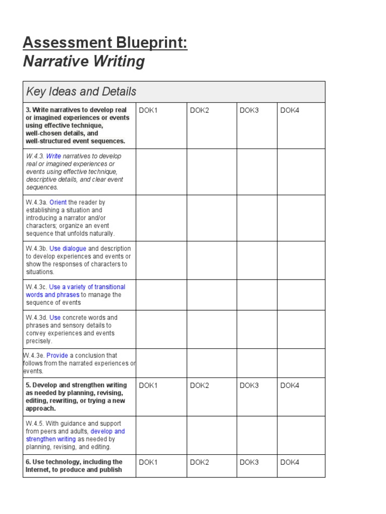 Narrative Writing Assessment Guide | PDF | Career & Growth