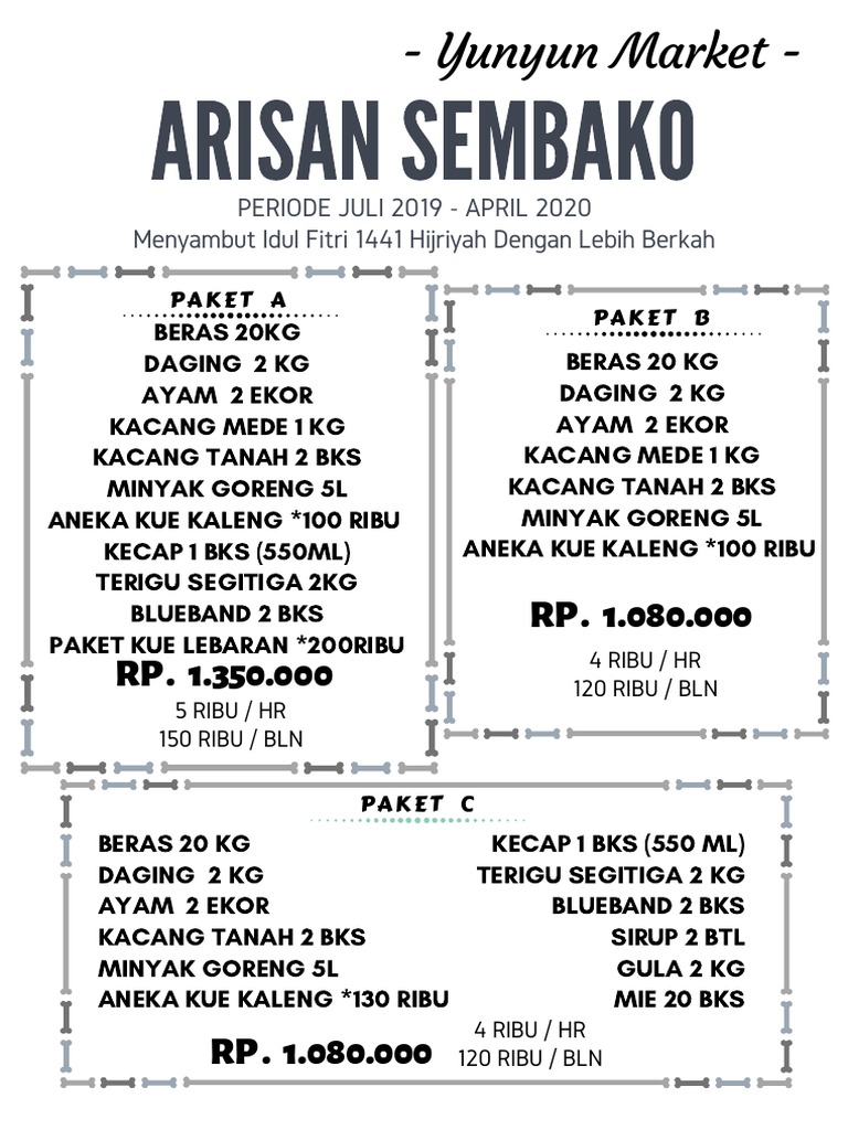Contoh Brosur Arisan Sembako | PDF