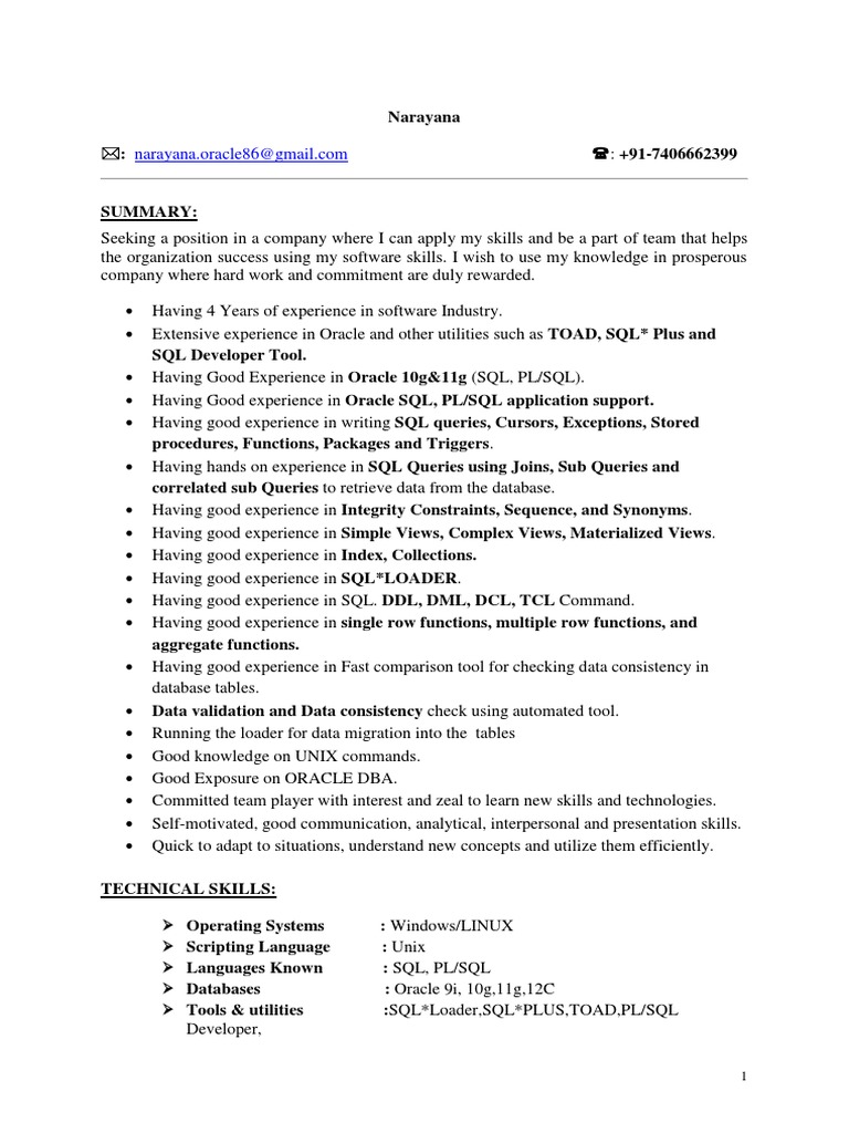 Narayana | PDF | Oracle Database | Sql