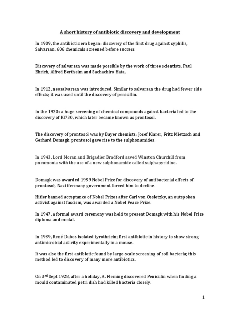 History of Antibiotic Discovery Timeline | PDF | Antibiotics | Drugs