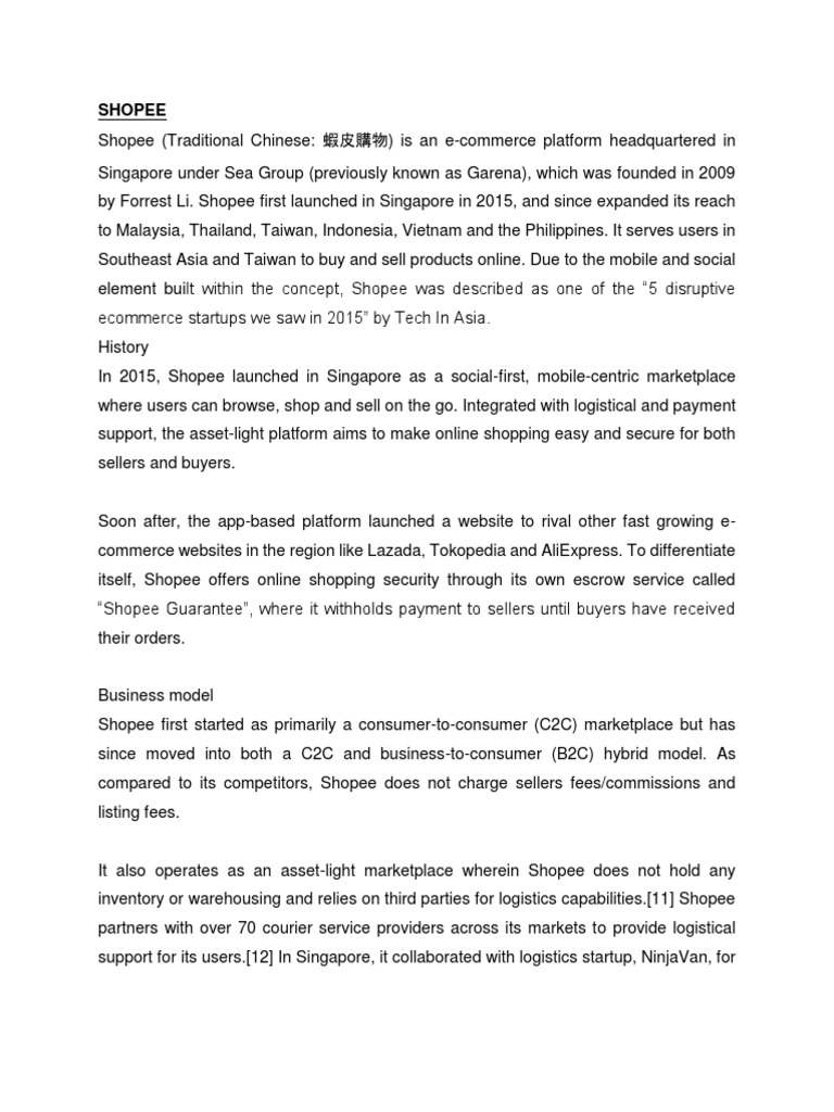 Shopee Pdf E Commerce Retailing