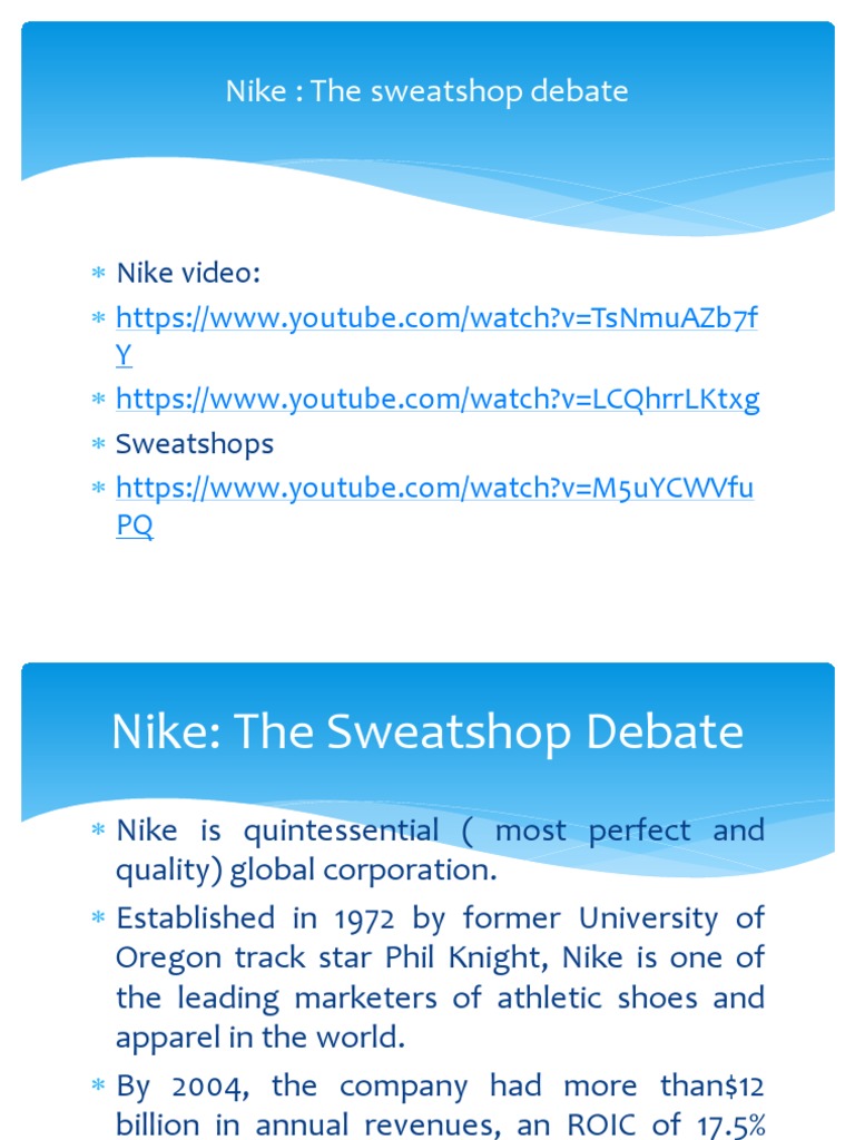 Nike The Sweatshop | PDF | Nike | Sweatshop