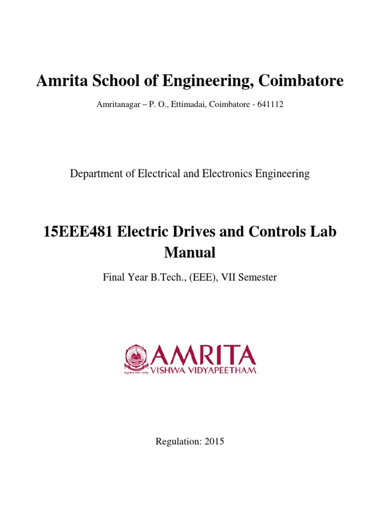 Drives and Control Lab Manual | PDF | Power Inverter | Electric Motor