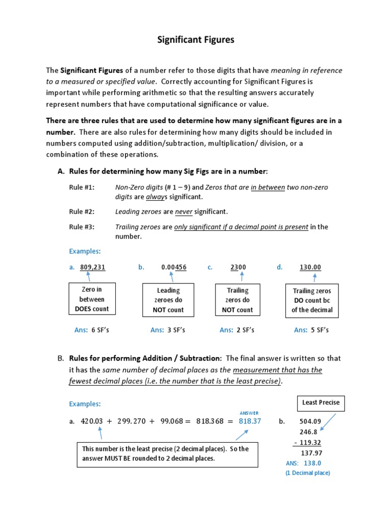 Significant Figures | PDF | Significant Figures | Lexicology