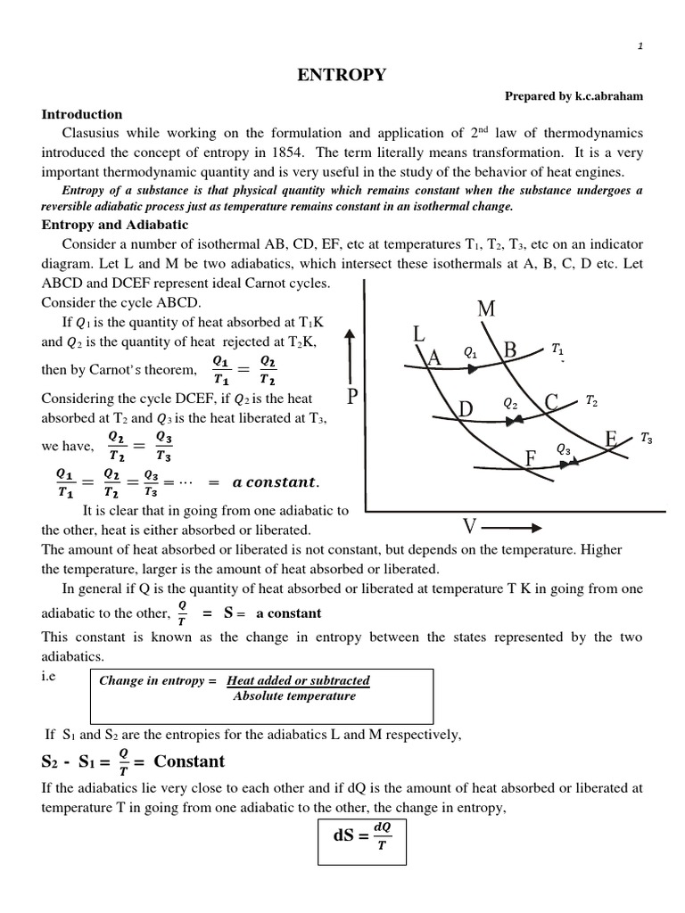 THERMODYNAMICS-3 Kca Notes | PDF | Entropy | Second Law Of Thermodynamics