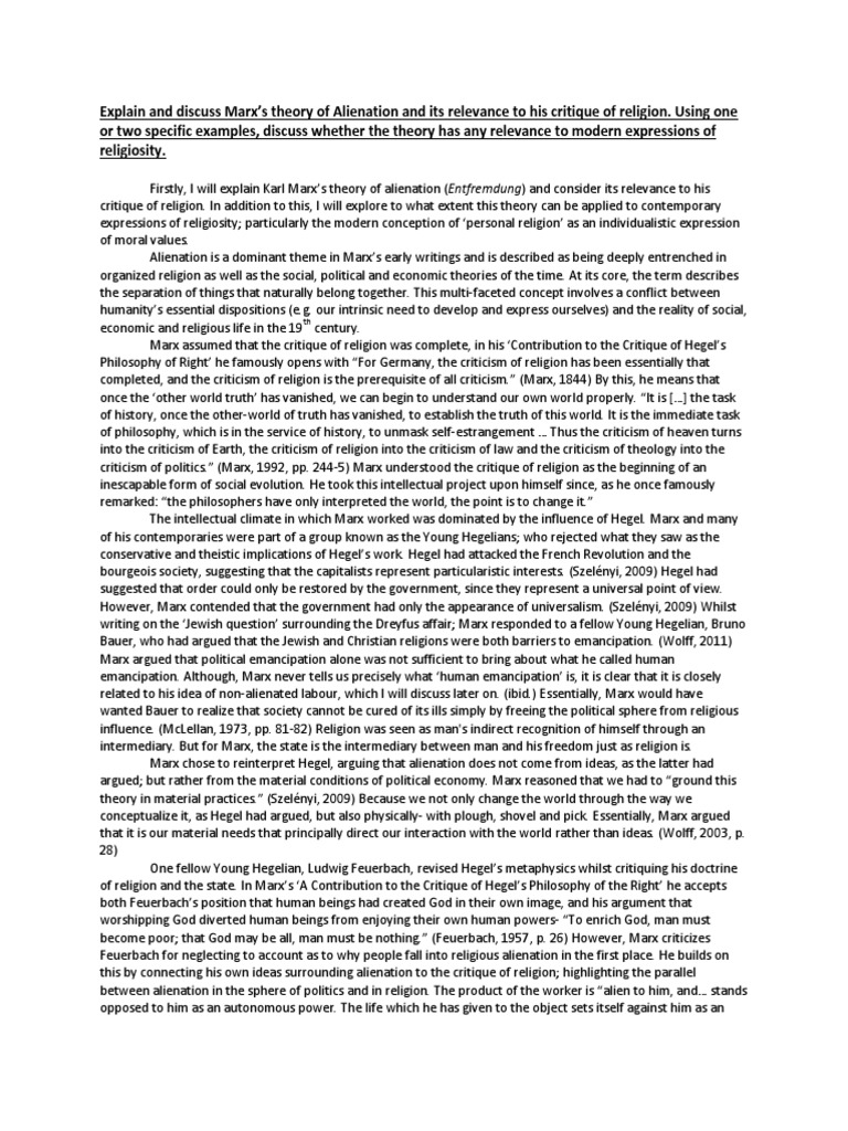 Karl Marx Theory of Alienation and Its R PDF | PDF | Marx's Theory Of ...
