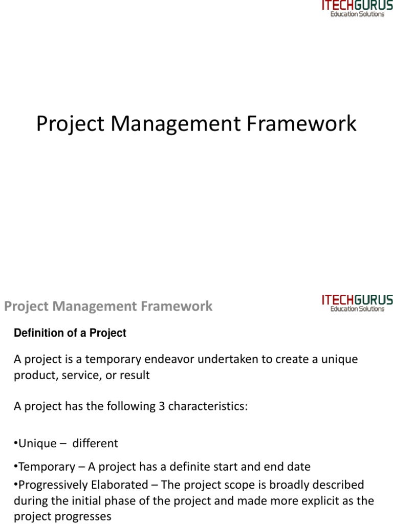 Project Management Framework | PDF | Project Management | Product Lifecycle
