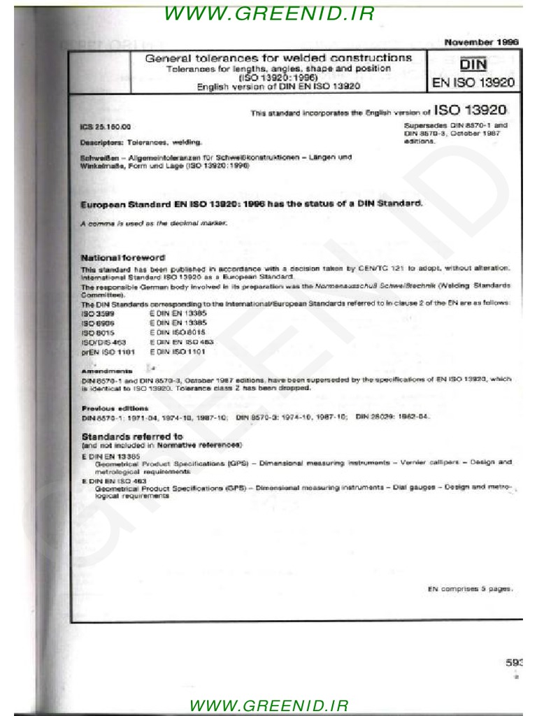 Din en Iso 13920 PDF | PDF