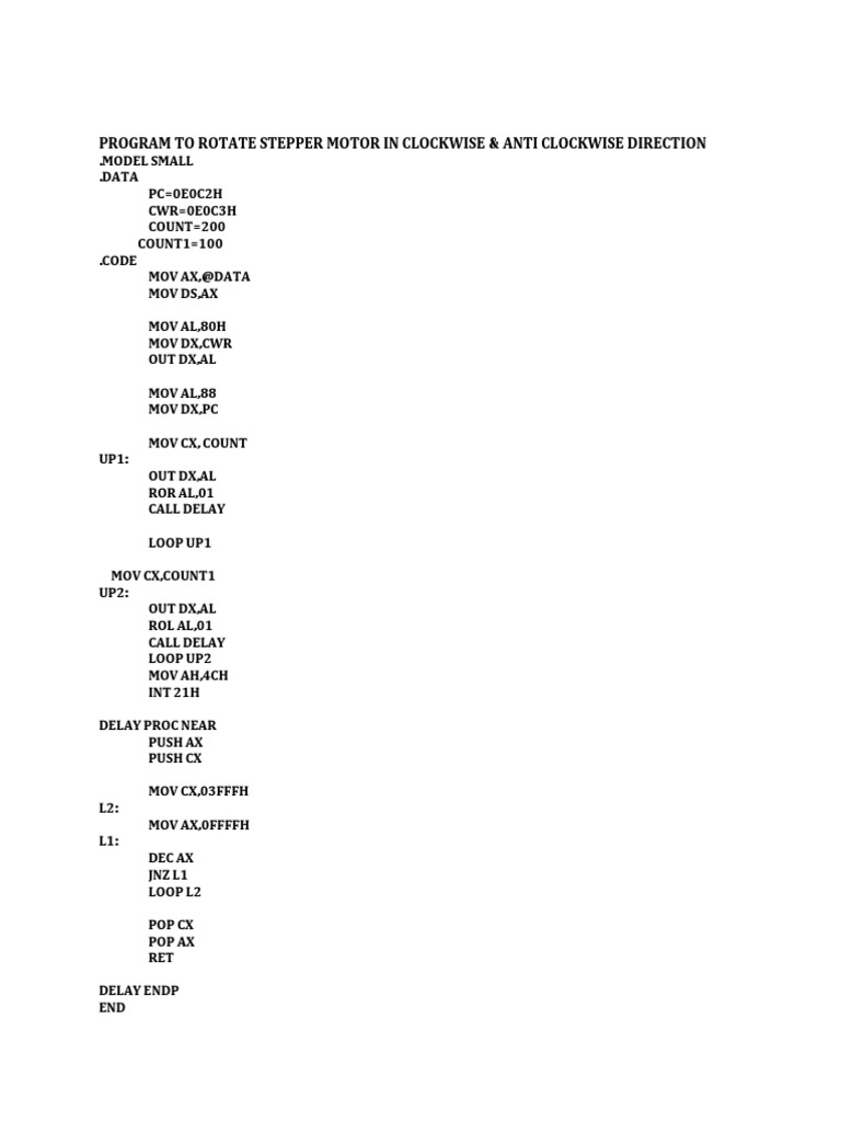 Stepper Motor Clockwise and Anticlockwise | PDF | Computers