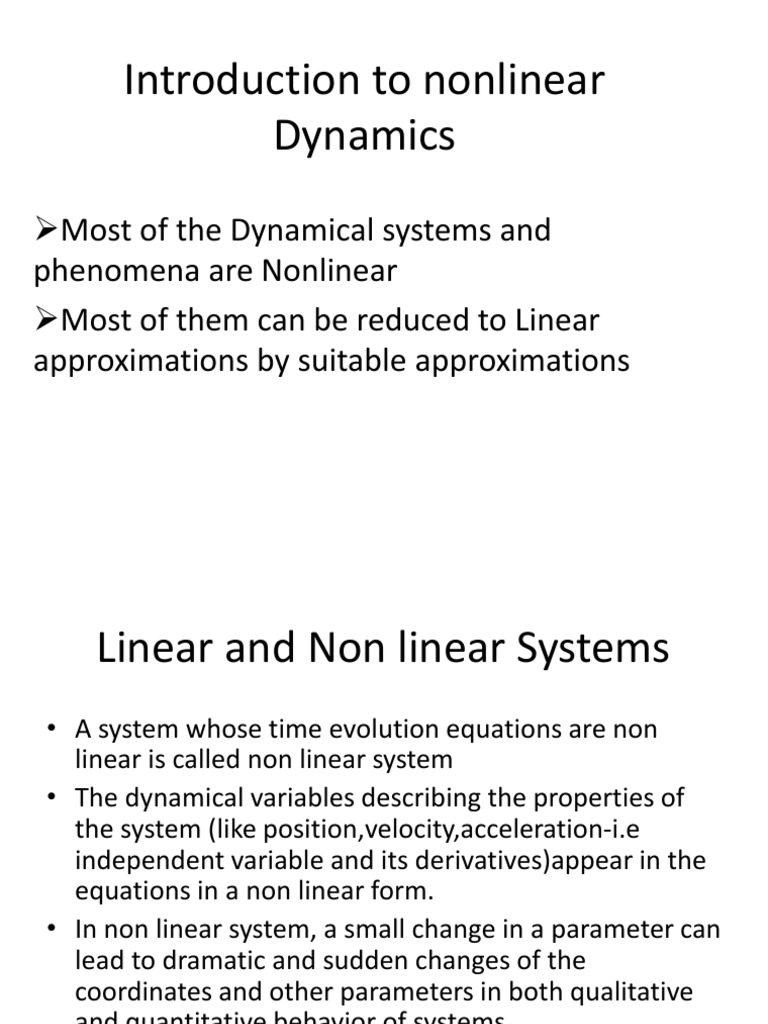 Introduction To Nonlinear Dynamics | Download Free PDF | Dynamical ...