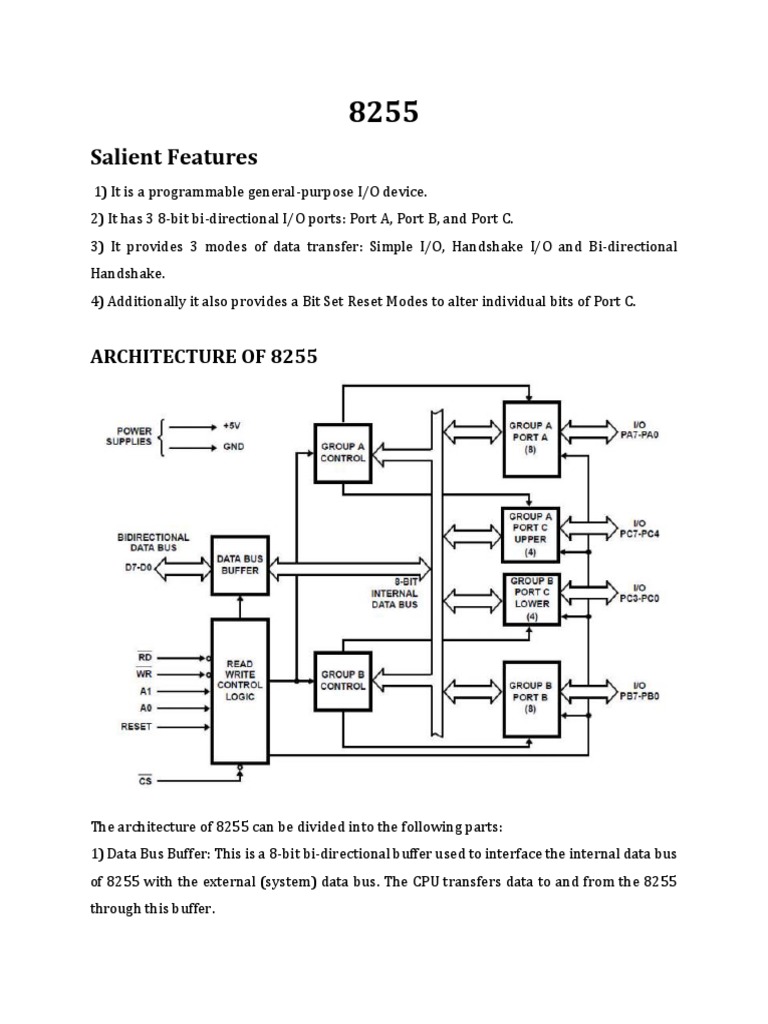 Programmable I/O Device 8255 | PDF | Input/Output | Digital Technology