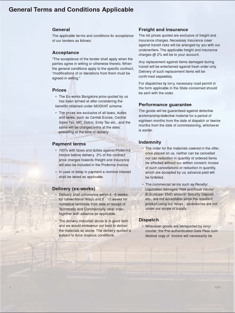 General Terms and Conditions Applicable | PDF | Insurance | Delivery ...