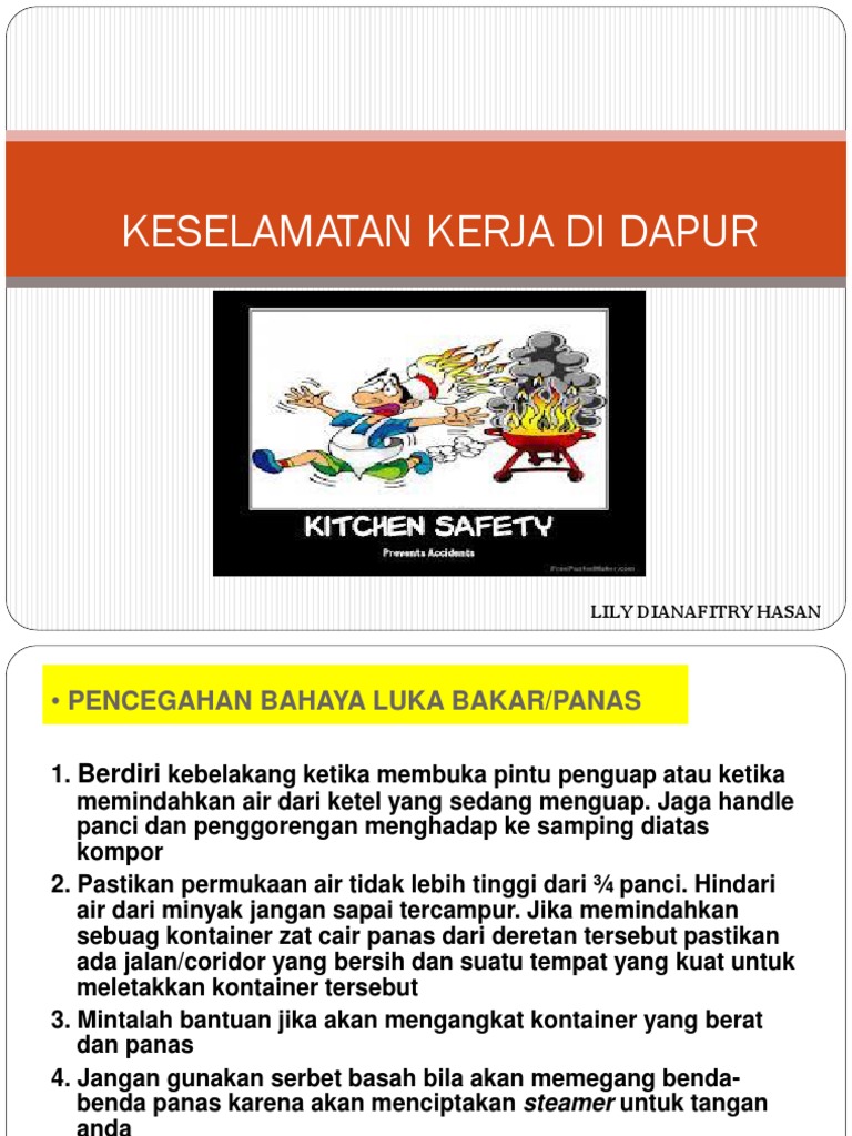 Keselamatan Kerja Di Dapur | PDF