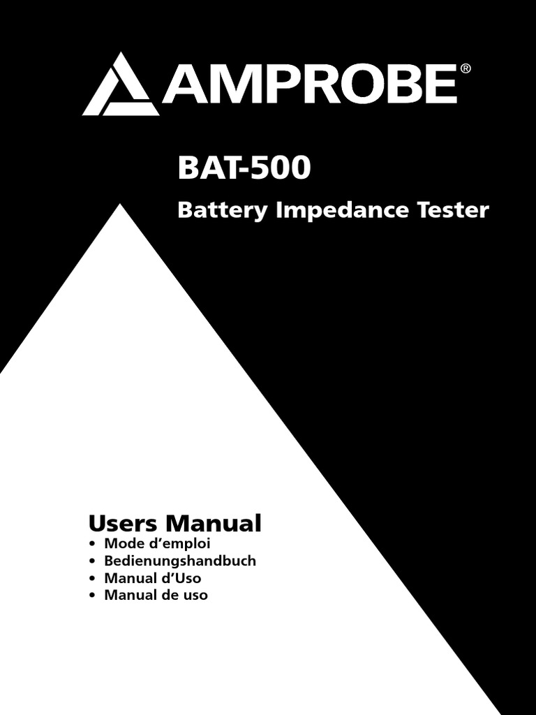 BAT 500 - Battery Impedance Tester - Manual PDF | PDF | Electrical ...