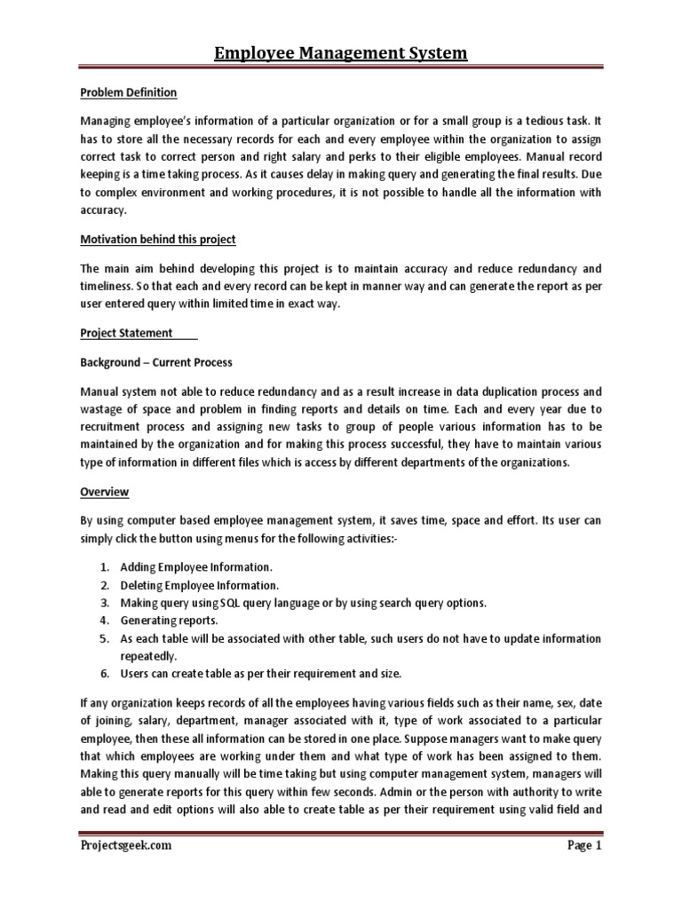 Payroll Management System Abstract Pdf Sql Employment