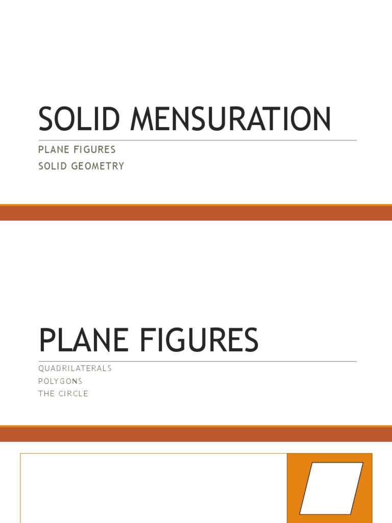 Solid Mensuration | Download Free PDF | Triangle | Circle