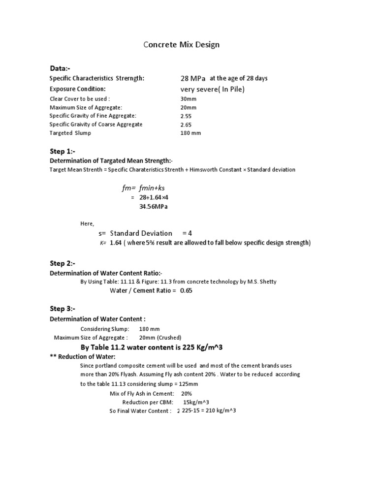 Concrete Mix Design | PDF | Construction Aggregate | Density