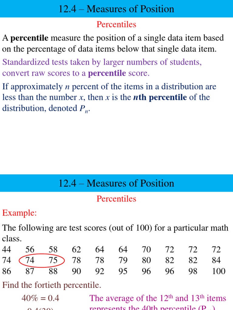 Chapter 3.5 Percentiles Deciles Quartiles | PDF | Percentile | Median