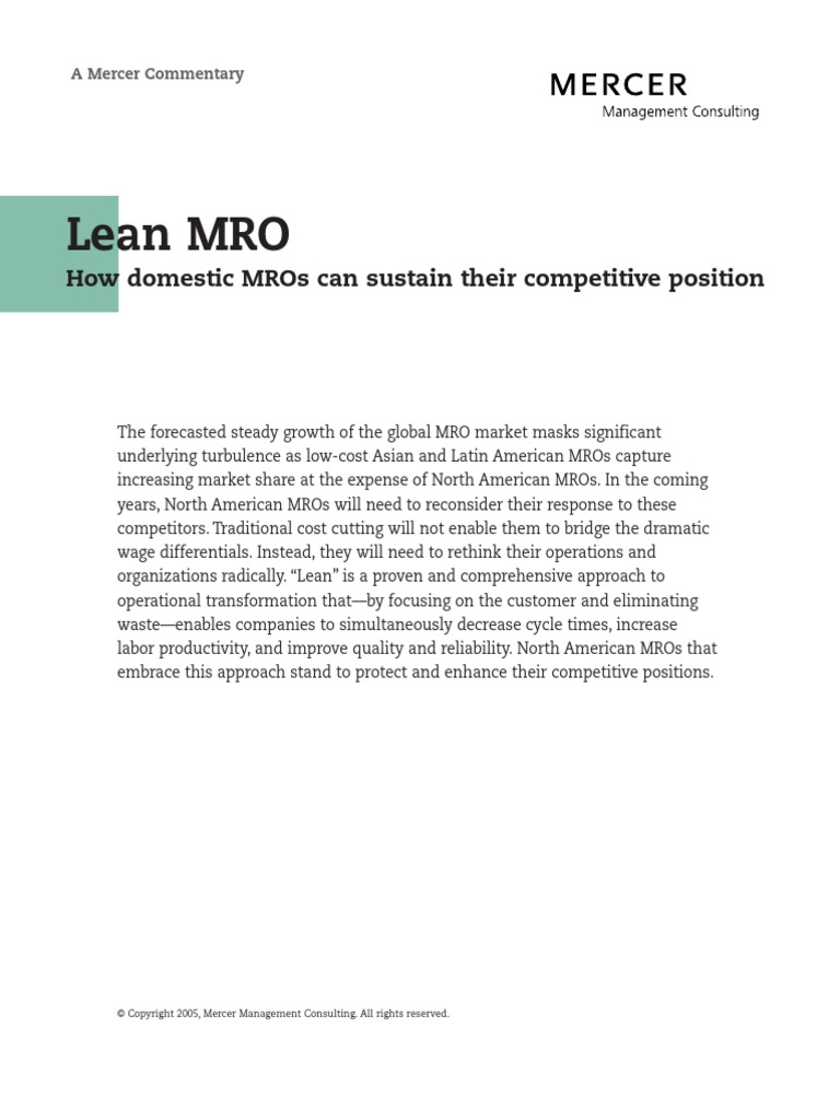 Lean MRO | PDF | Lean Manufacturing | Operations Management