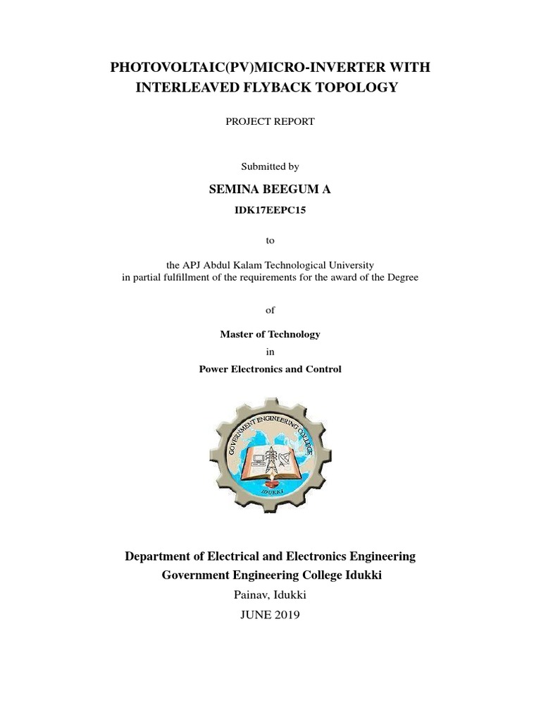 Design and Simulation of a 100W Photovoltaic Micro-Inverter with ...