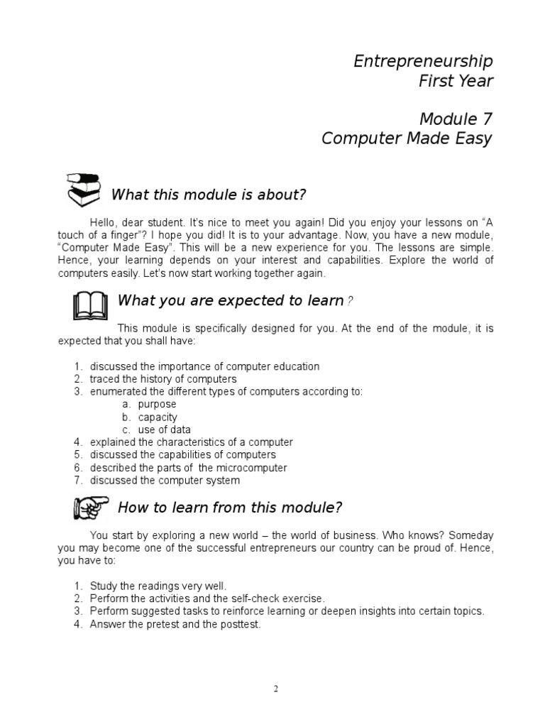 Technology and Livelihood Education Entre Module 7 | PDF | Computer ...