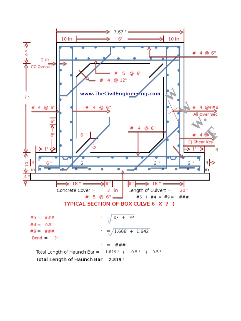 Box Culvert Haunch Bar Design Details | PDF | Structural Engineering ...